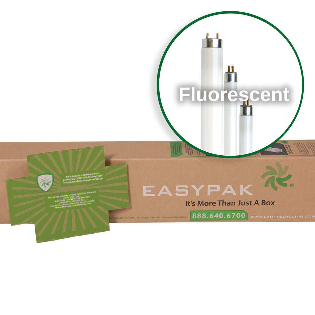 Standard Lamp Recycling Box Hazard 4 8ft Fluorescent Lamp Bulb